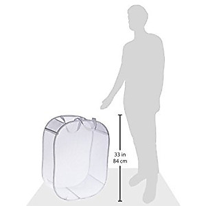 Whitmor Pop & Fold Laundry Bag, White or Blue