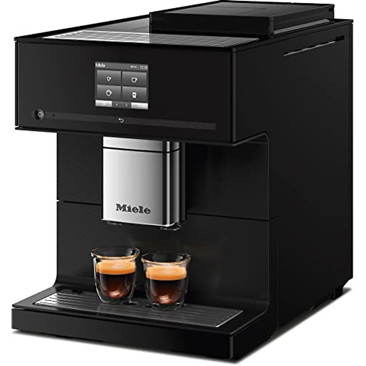 Miele NEW CM 7750 CoffeeSelect Automatic Wifi Coffee Maker & Espresso Machine Combo, 2.2 liter Obsidian Black - Grinder, Milk Frother, Cup Warmer, Glass Milk Container, Select From Multiple Beans
