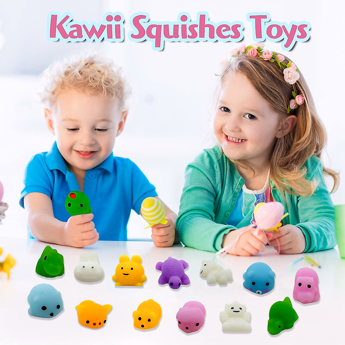 150 Pcs Kawaii Squishies, Mochi Squishy Toys for Kids Party Favors, Mini Stress Relief Toys for Easter Gift Easter Decoration Party Favors, Classroom Prizes, Birthday Gift, Goodie Bag Stuffers