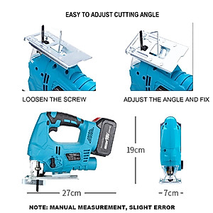 Cordless Jig Saw for Makita 18V Battery,0°-45° Bevel Cuts,4 Orbital Settings-Brushless Electric Jigsaw Tool for Straight/Curve/Circle Cutting