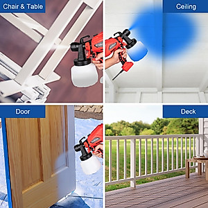 Esakoya Paint Sprayer, 700W HVLP Spray Gun with 1200ML Container, 4 Nozzles and 3 Patterns, Easy to Clean, for Furniture, Cabinets, Fence, Walls, Door, Garden Chairs etc