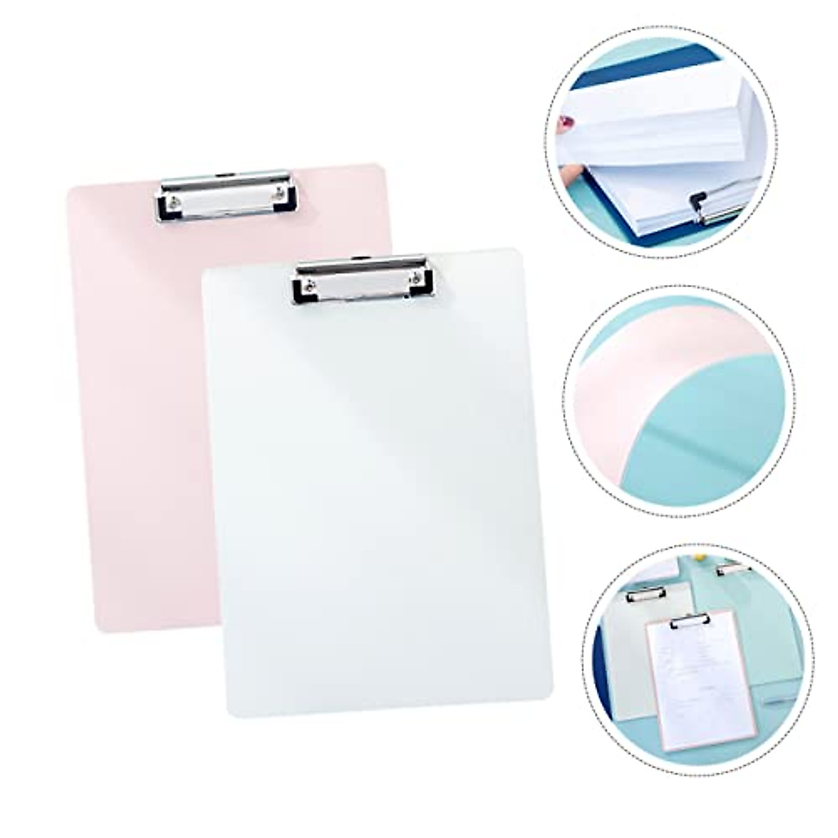 Ciieeo 2Pcs Writing pad Artist Drawing Board Document clipboard Magnetic Suction Clipboard Small Plastic clipboards Exam Paper Clips Conference Note pad Hard Plastic ID Folder Office pp