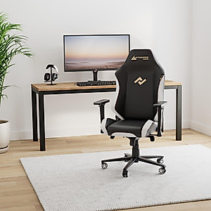 Gaming Chair 350lb Big and Tall High Back Office Chair Ergonomic Racing Reclining Chair with 4D Armrests Swivel Tilt Rocker (White)