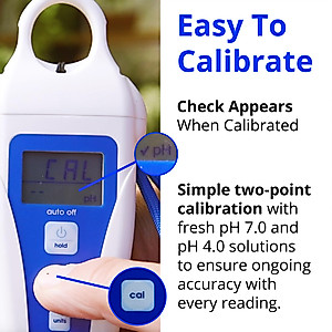 Bluelab PENSOILPH Soil pH Pen, Digital Meter and Water Test Kit, Also Used for Coco and Rockwool with Easy Calibration for Hydroponic System and Indoor Plant Grow, Clear