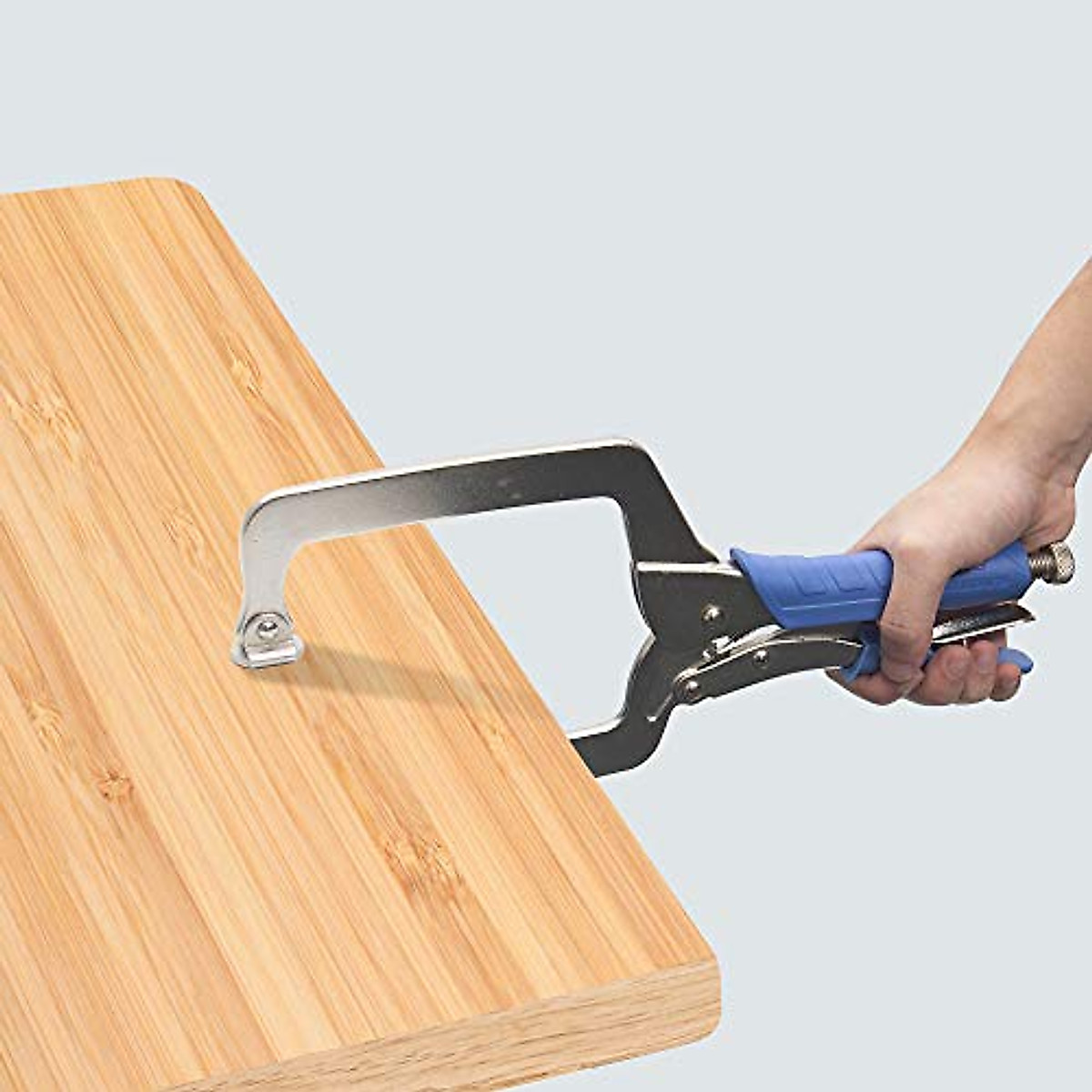 DRAGONITE Heavy Duty C Clamp, Vise Grip Locking Pliers With Swivel Pads, 15 Inch Face Clamp for Woodworking, Welding and Pocket Hole Joinery, 2 Piece