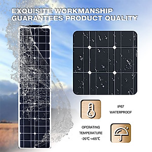Solar Panel Kit 12-24V PET 400W 2X 200W Solar Panels ，Flexible Solar Panel ，Suitable for Rv, Ship, Camping, Caravan