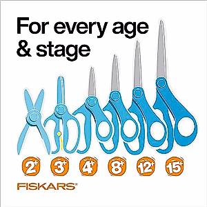 FISKARS® Magic Morph Kids Scissors - Image Moves when Tilted - Pointed-tip for Ages 4+ - Fun Ninja Design - Back to School Supplies