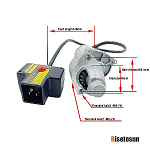 Risetosun Electric Starter Motor JQ170-2 Fits for LCT 291cc Snow Blower OHV Gas Engine,14 Teeth