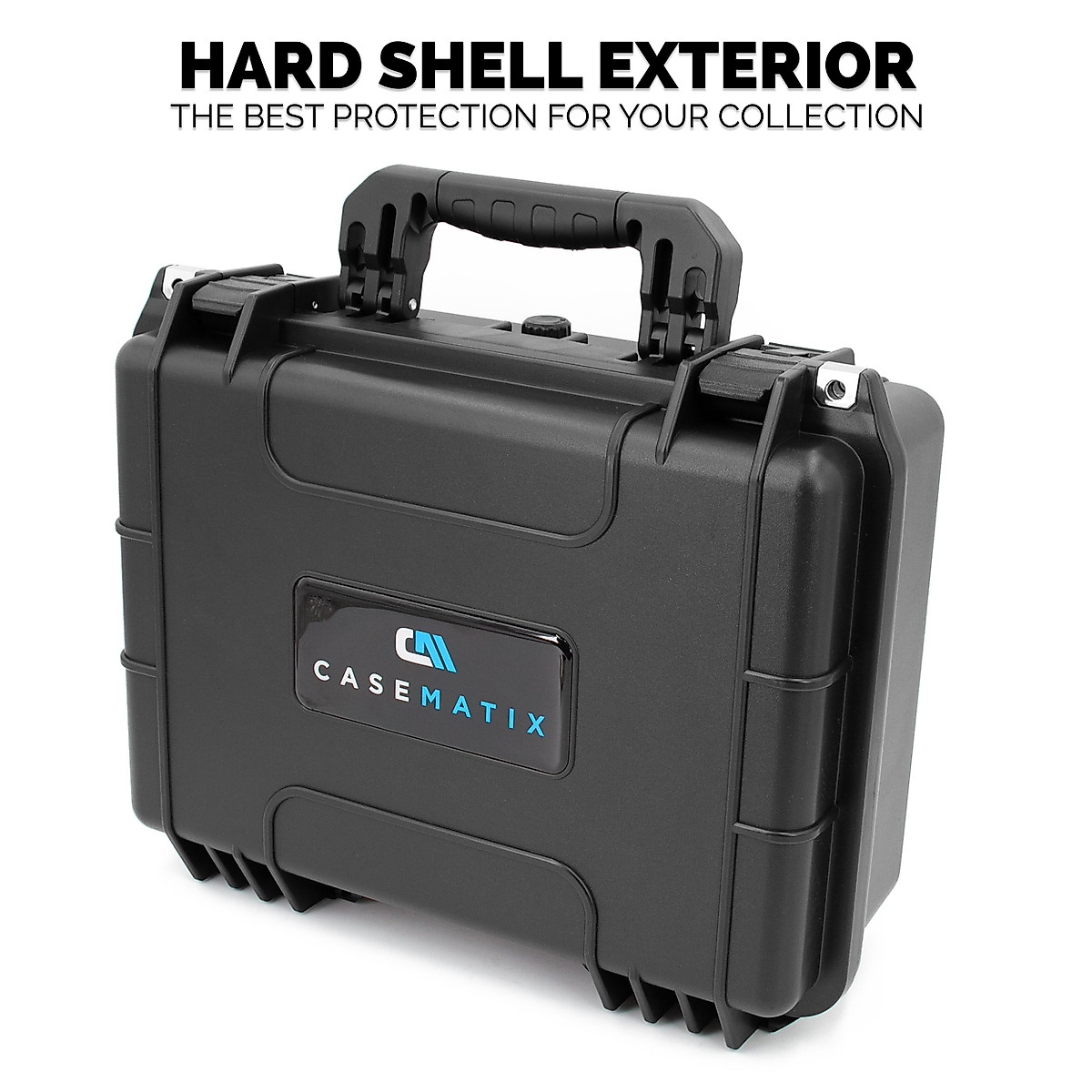 CASEMATIX Graded Card Case Pro Edition Compatible with 100 BGS PSA Graded Sports Trading Cards, IPX7 Waterproof Graded Slab Trading Card Box with Precision Cut Graded Card Storage Box Foam Dividers