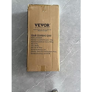 VEVOR Stair Climbing Hand Truck, Heavy-Duty Hand Cart Dolly 375 lbs Load Capacity, Foldable Stair Climber Hand Trucks with Adjustable Handle, All Terrain Cart for Stairs with 10 Wheels
