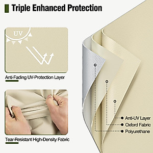 MR. COVER 80Inch Outdoor Couch Cover and 35 Inch Patio Chair Covers Combo Set, Moisture-proof & UV-protection, Brown & Khaki