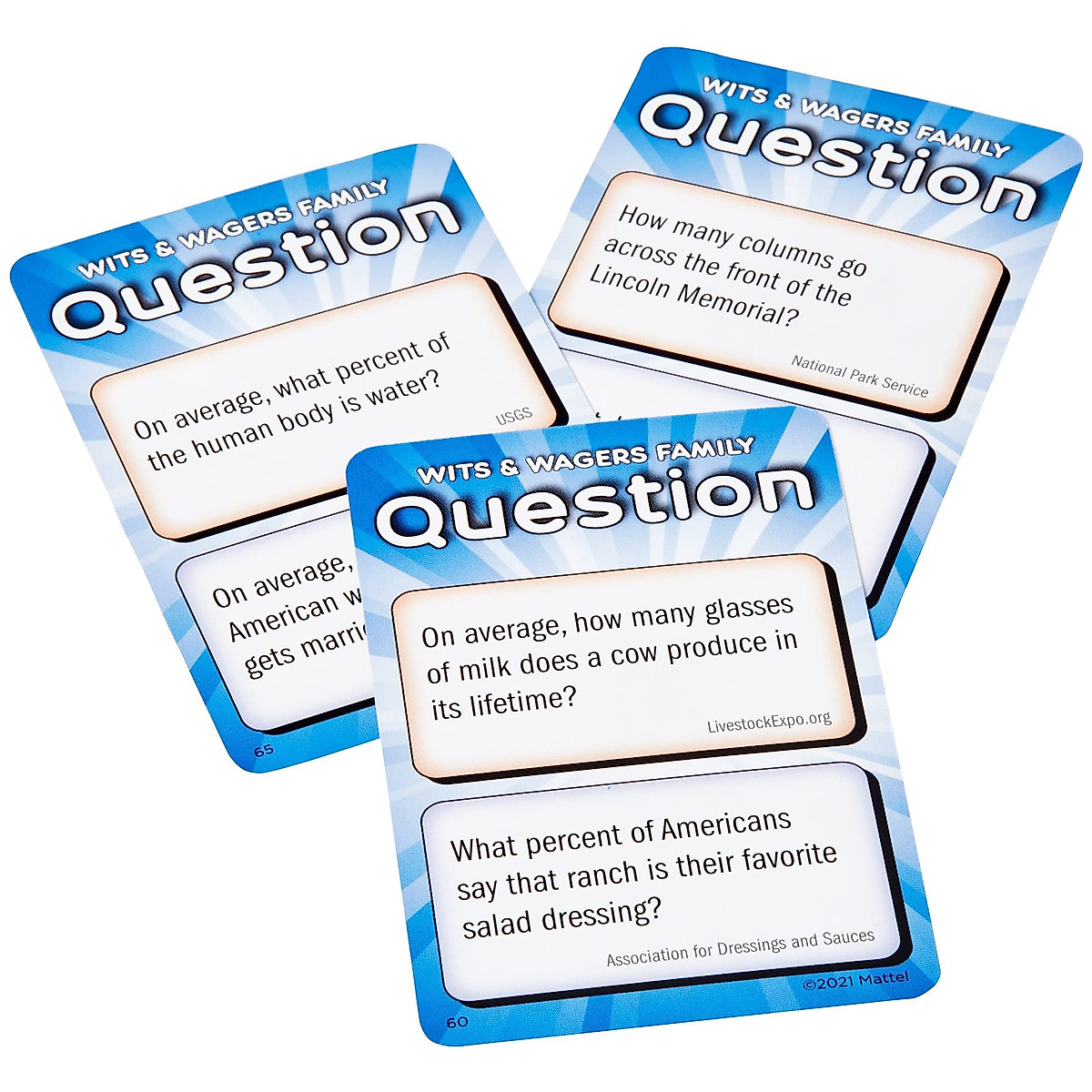 Mattel Games Wits & Wagers Board Game Family Edition for Kids and Adults with Dry Erase Boards, Markers & Question Cards