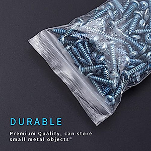 Small Plastic Bags, 400 PCS Mini Baggies, 4 Assorted Sizes, Transparent Jewelry Bags, Mini Zip lock Bags, Resealable Poly Bags for Pill, Beads, Screws, Packaging