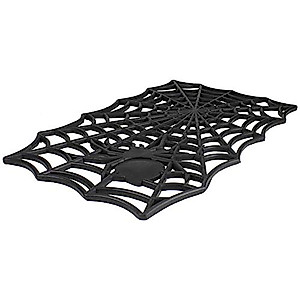 Northlight Black Spider Web Rectangular Halloween Doormat 18" x 30"
