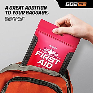 Go2Kits First Aid Kit 2.0 USA Made 38 Piece Basic Plus (1 Pack) Red