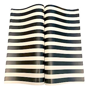 Suiwen 150 Black and White Striped Wax Paper, Food Picnic Paper, Greaseproof Paper,Waterproof Dry Hamburger Paper Liners Wrapping Tissue for Plastic Food Basket(Black/White) (150)