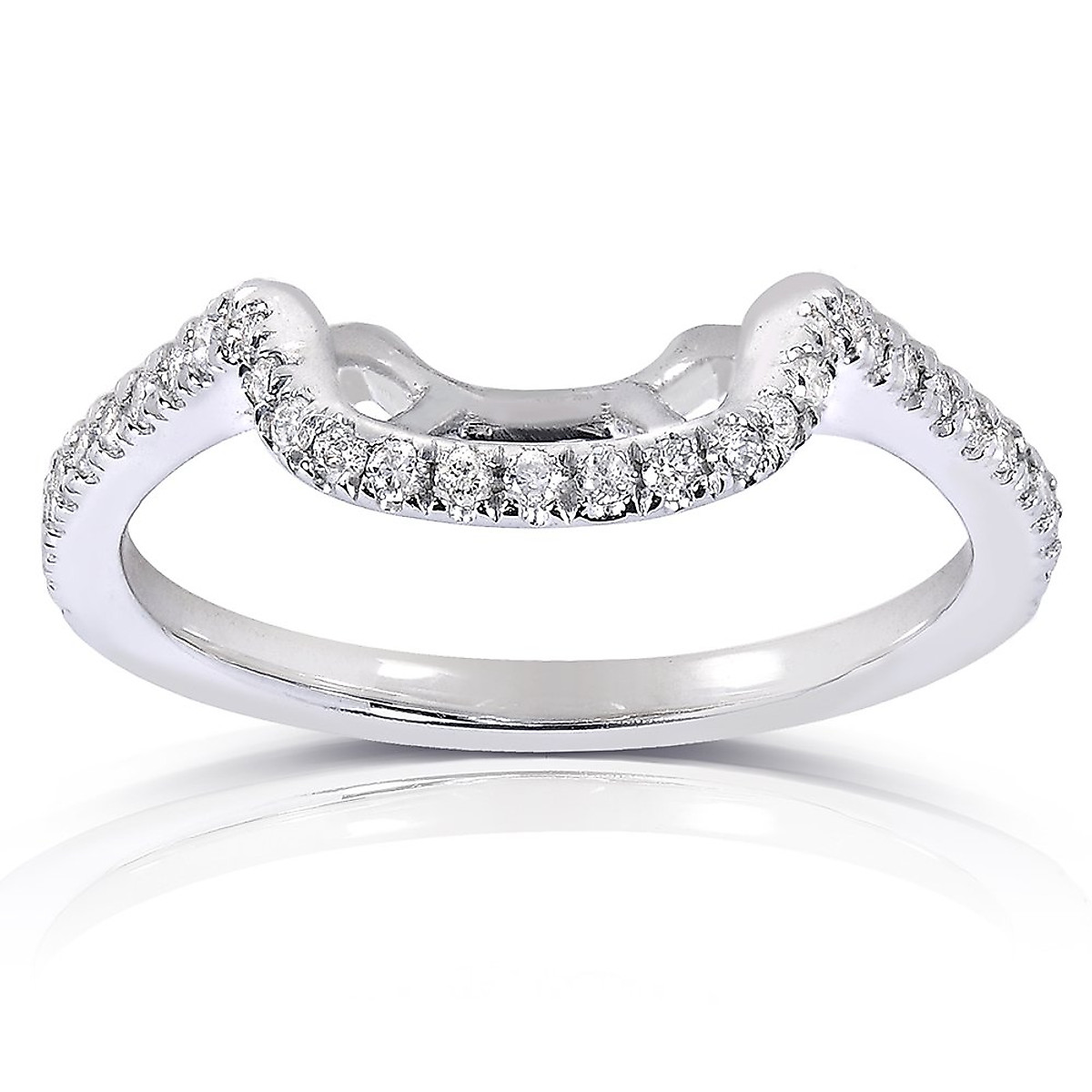 Kobelli Round Diamond Contoured Wedding Band 1/5 CTW 14k White Gold - Size 4.5, Size 4.5