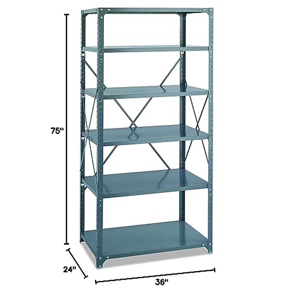 Safco Products 6270 36 by 24 Commercial 6 Shelf Kit, Gray