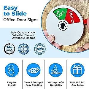 Office Door Signs, Out of Office Sign, Welcome Please Knock Sign, Do Not Disturb Sign, Office Privacy Sign That Lets Others Know Whether You're Available Or Not (4inch,Silver)