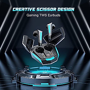 zhhcyyds T32 True Wireless Earbuds with Charging Case, Ear Buds Wireless Bluetooth Earbuds, 5.3 Wireless Earphones Cool Gaming Earbuds Noise Cancelling (Black)