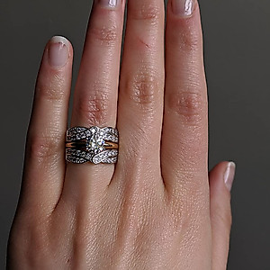 TwoBirch Sterling Silver Infinity Bypass Engagement Ring Guard With Cubic Zirconia (3/4 ct., Size 9)