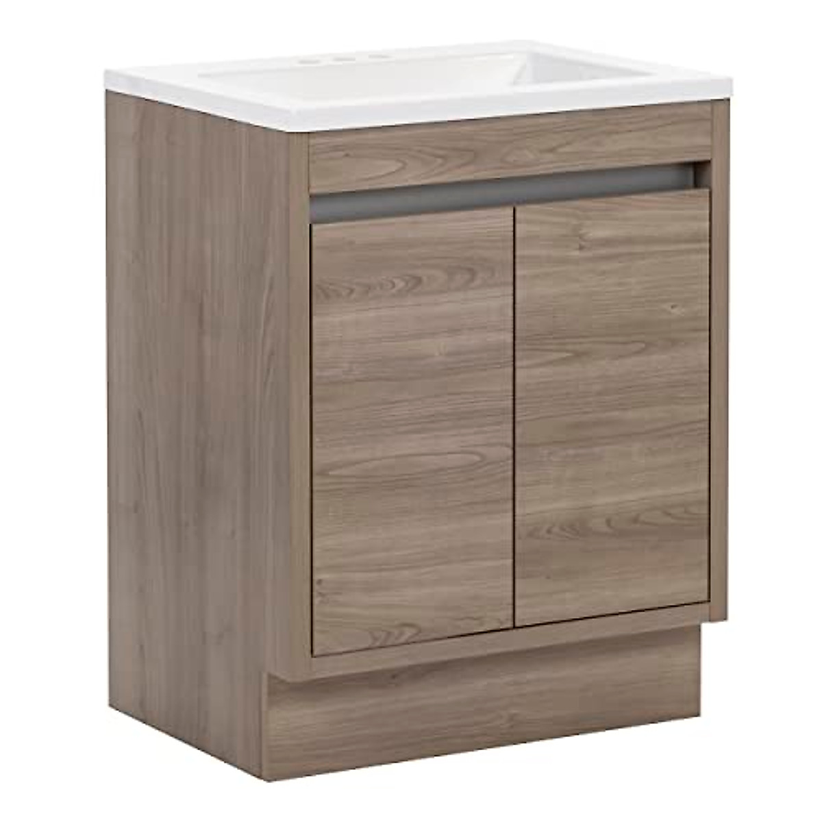 Spring Mill Cabinets Tarni Small Bathroom Vanity with 2-Door Cabinet and White Vanity Top with Sink, 24.5" W x 18.75" D x 32.89" H, Forest Elm