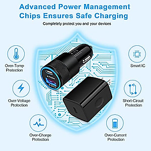 Samsung Super Fast Charger Type C Fast Charging Block for Samsung Galaxy A14 5G,A54,A13,A23,A34,A53,A03s,S23,Z Fold 4,S21 FE,S22,Pixel 7/6a/5,USB C Charger Box 38W Car Adapter+6ft Android C to C Cable