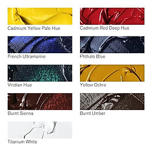 Winsor & Newton Winton Oil Color Paint, Studio Set, 10 x 37ml Tubes, Blue,Red,White, 12 Piece Set