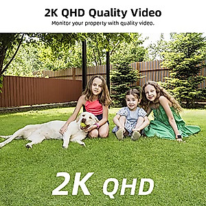 AOSU 2K Security Cameras Wireless Outdoor, Battery Powered for Home Security Cameras with PIR Human Motion Detection, Full-Color Night Vision, Spotlight & Siren, 2-Way Audio, 2.4GHz WiFi, Waterproof