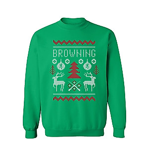 Browning Men's Christmas, Seasonal Holiday Sweatshirts for The Whole Hunting Family, Knit (Irish Green)