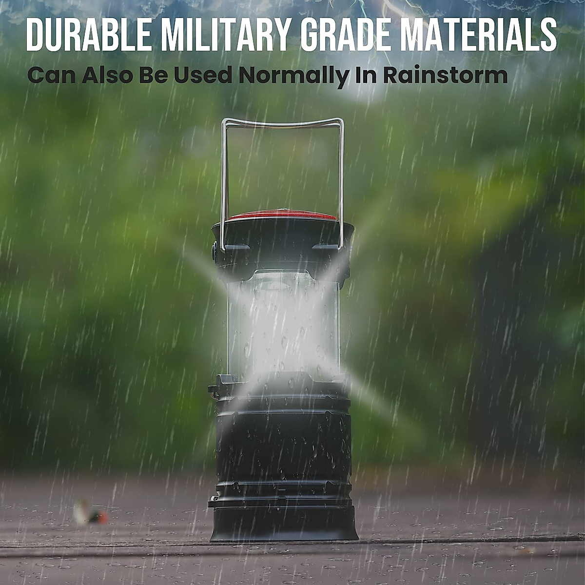 Lichamp 4 Pack Camping Lanterns Rechargeable and Battery Powered, Dual Power Source and 4 Mode Lantern Flashlight COB Camp Light for Power Outages, Camping Supplies and Home Hurricane Supplies, E4BK