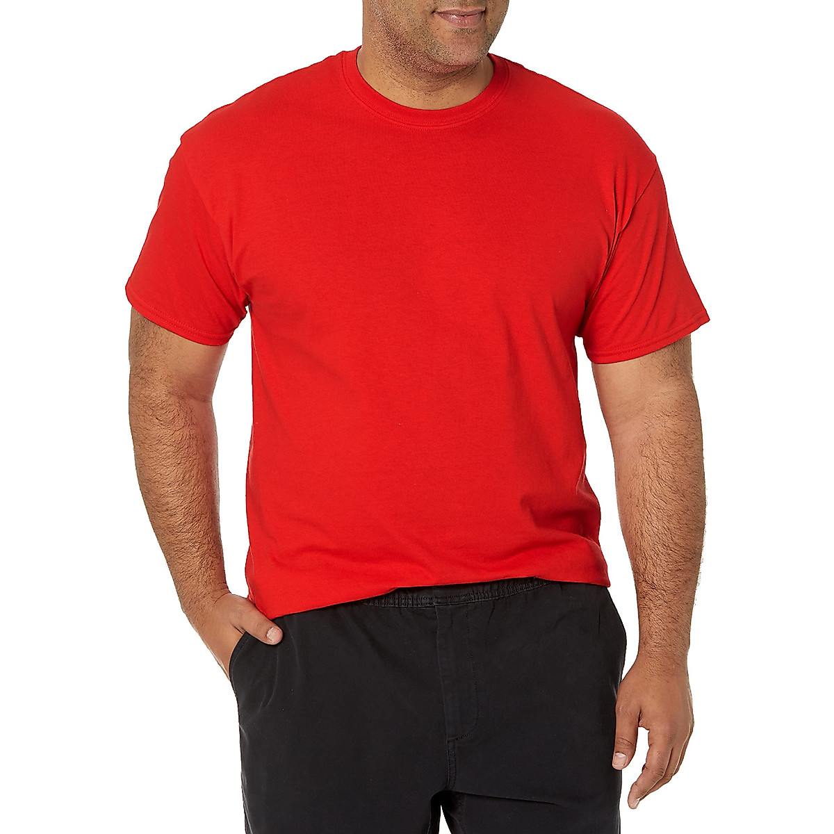 Gildan mens Heavy Cotton T-shirt, Style G5000, Multipack Shirt, Red (2-pack), Large US