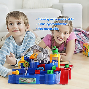 MerryJoy Kids Car Adventure Toy, Train Track Toys Puzzle Rail Car Race Parking Rescue Preschool Educational Cars for 3 4 5 6 7 8 Year Old Boys