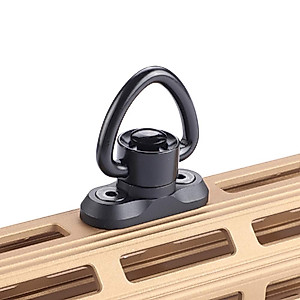 SAWKE QD Sling Swivel Sling Mount Gun Sling Attachment, Rifle Sling Adapter Attachment, with Quick Release Button, for Two Point Sling, Black, Heart-Shaped