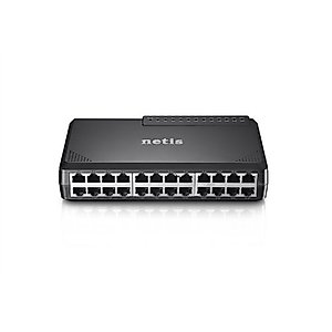 Netis ST3124P 24 Port 10/100Mbps Fast Ethernet Rackmount Switch with Plug-and-Play | Auto MDI/MDI-X, Desktop Ethernet Splitter and Hub, Plug and Play, Traffic Optimization, Compact Design