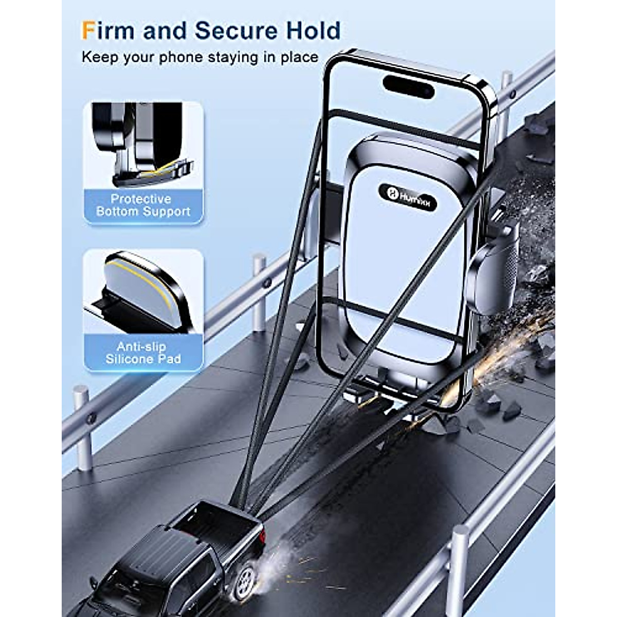 Humixx 【2022 Stable Nano Suction Cup】 Phone Mount for Car Universal Hands-Free Suction Cell Phone Holder for Car Dashboard Air Vent Car Phone Holder Mount for Samsung iPhone 13 14 Plus Pro Max