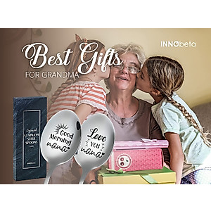 Nana Gifts, Nana Spoon, 2 Pcs Stainless Steel Engraved Coffee Spoons, Good Morning Nana