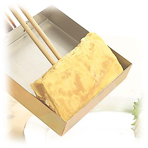 Asahi Cne117 Egg Pan Tamagoyaki Professinal Model, Wooden Lid 18cm Copper