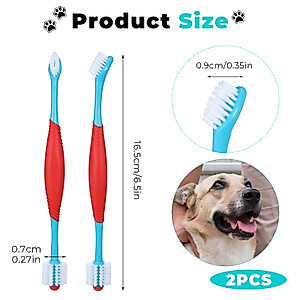 2 PCS Dog Teeth Cleaning Brush, 360 Degree Dog Tooth Brush, Dual Head DogToothbrush, Dog Cleaning Tooth Brushing Kit, Designed for Pet Dental Care, Keep Pet Teeth Cleaning for Small and Large Dogs