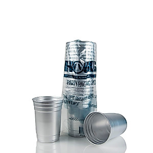 Hogg 16oz Aluminum Cup Case – 25 Packs (500 Units), Recyclable Party Cups for Events and Tailgates