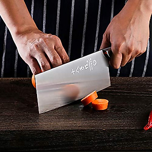 SHI BA ZI ZUO Slicing Knife Meat Knife Cleaver 7 Inches Cutting Veggie with Sturdy Handle