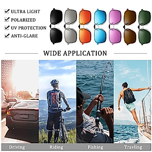 FRAZALA Polarized Clip on Sunglasses for Men Women over Prescription Glasses UV Protection Anti Glare Flip-up Clip-on Sun Shades (Black Lens/Grey Vision)