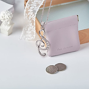 WEILYDF Music Note Pendant Necklace 925 Sterling Silver Cubic Zirconia Jewelry for Women Girl Box Chain 18"