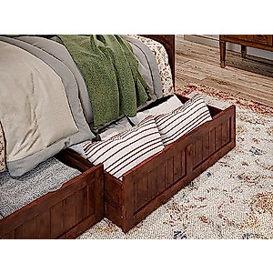 AFI, Nantucket Twin Size Wood Daybed Frame with 2 Storage Drawers, Walnut (Brown)