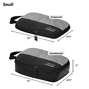 4pc Small Compression Packing Cubes for Suitcases - Carry-on & Compression Cubes - Luggage Packing Bags for Travel