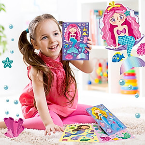 Zonon 48 Sheets Make a Mermaid Stickers Sheets for Mermaid Party Favors Mermaid Stickers for DIY Project Mermaid Birthday Decorations Party Favor(Mermaid)