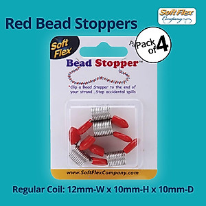 Soft Flex Bead Stoppers, Red, 4/Pkg