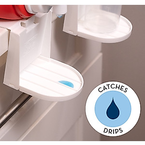 S&T INC. Laundry Detergent Cup Holder, Drip Tray Catcher for Laundry Detergent and Fabric Softener, Laundry Organizer, 2pk, White