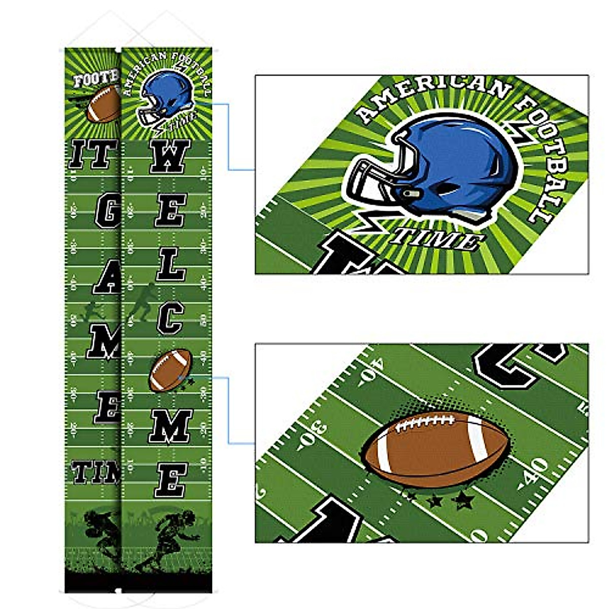 Football Party Banner Welcome Porch Sign for Football Theme Festival Birthday Baby Shower Decoration