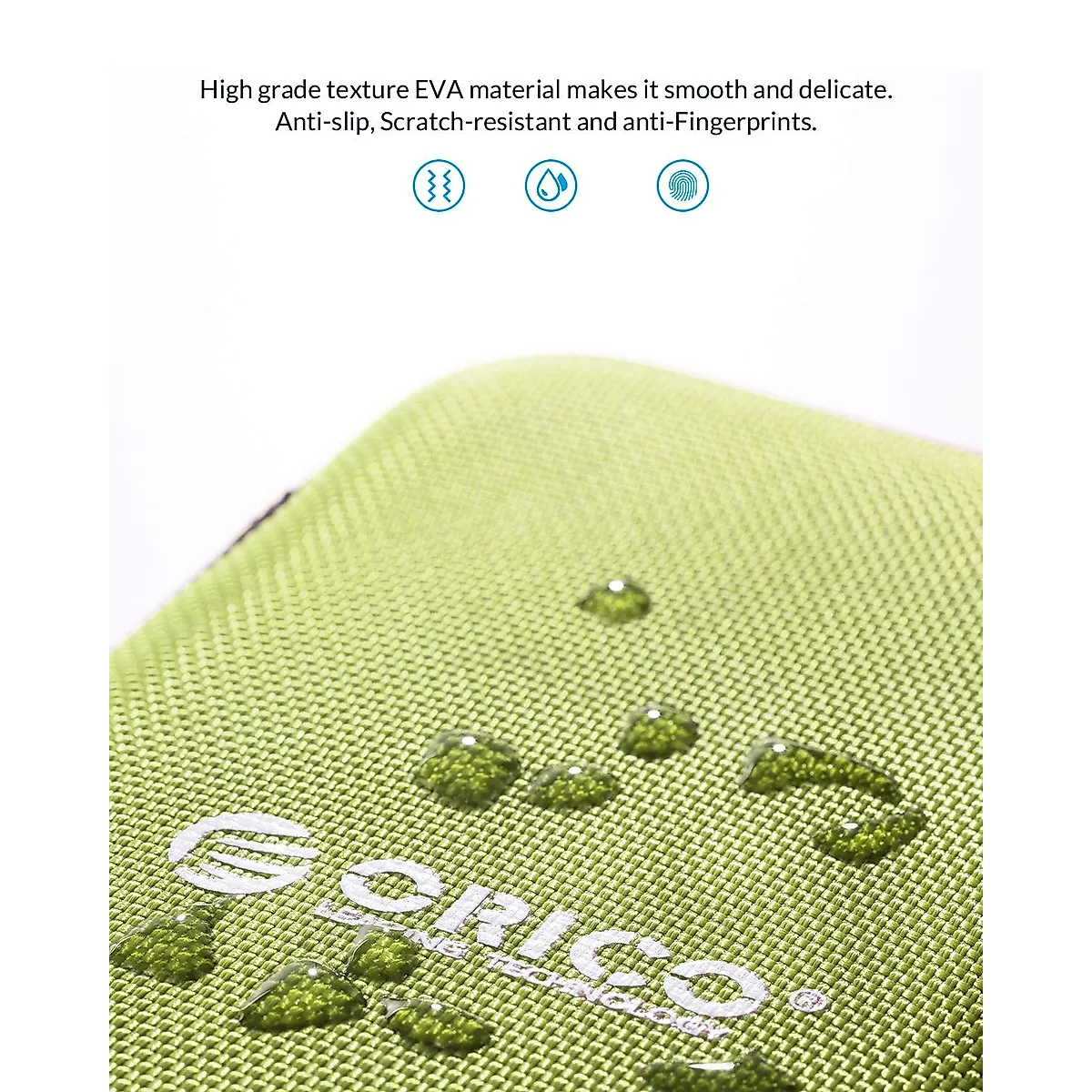 ORICO Hard Drive Case 2.5 inch External Drive Storage Carrying Bag Waterproof Shockproof with Inner Size 5.5x3.5x1.0inch for Organizing HDD and Electronic Accessories, Green(PHD-25)